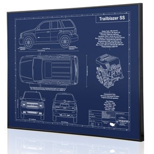 Chevrolet Trailblazer SS Laser Engraved Wall Art Blueprint. Engraved on ...