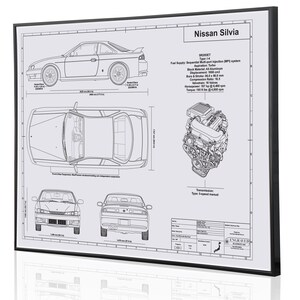 Nissan Silvia S14 Laser Engraved & Personalized Wall Art. Engraved on ...