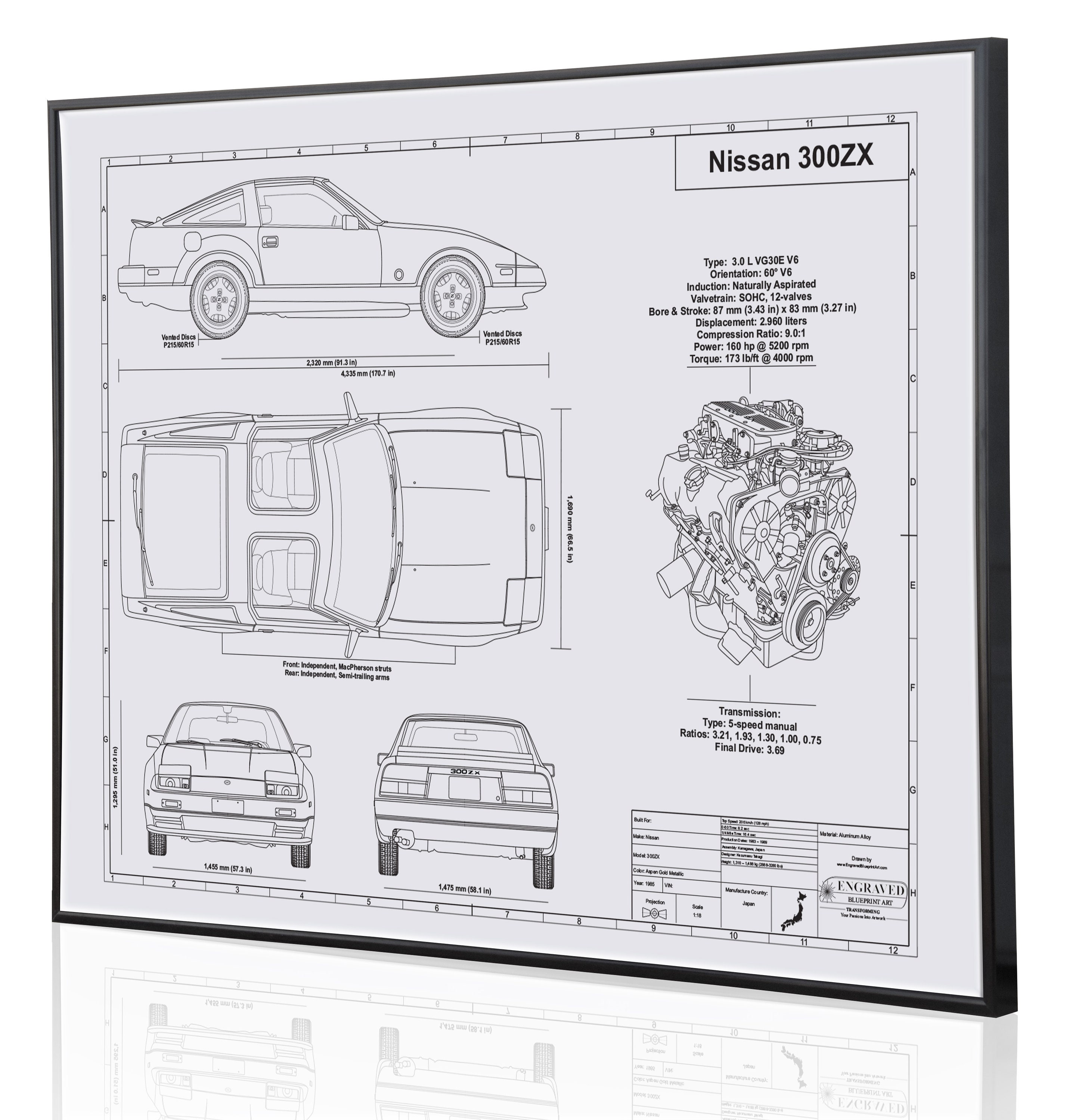 Nissan 300ZX Z31 Laser Engraved & Personalized Wall Art. - Etsy