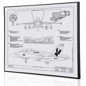 F/A-18F Personalized Laser Engraved Blueprint Artwork. Custom | Etsy