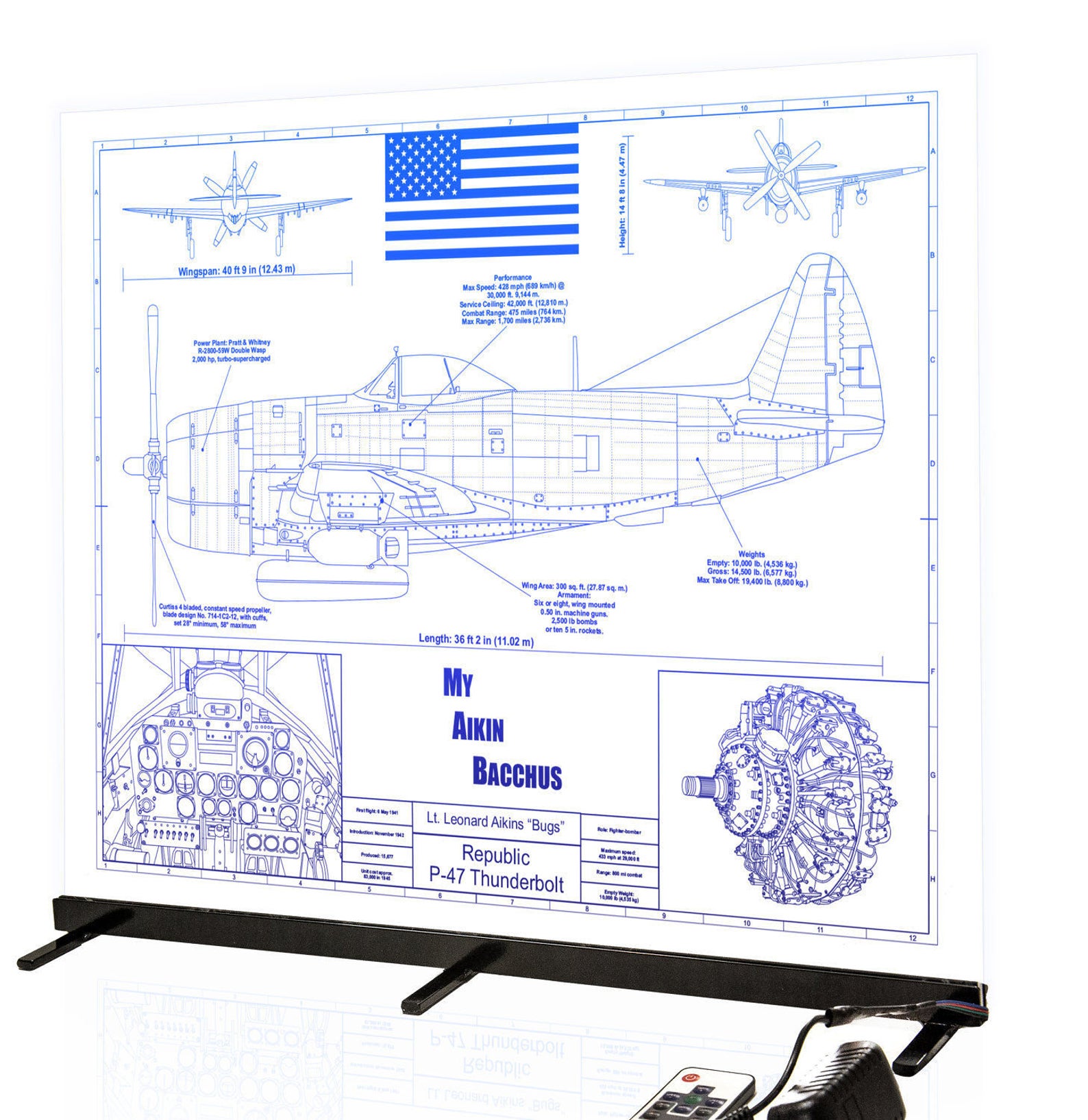 Republic P-47 Thunderbolt Personalized Laser Engraved - Etsy