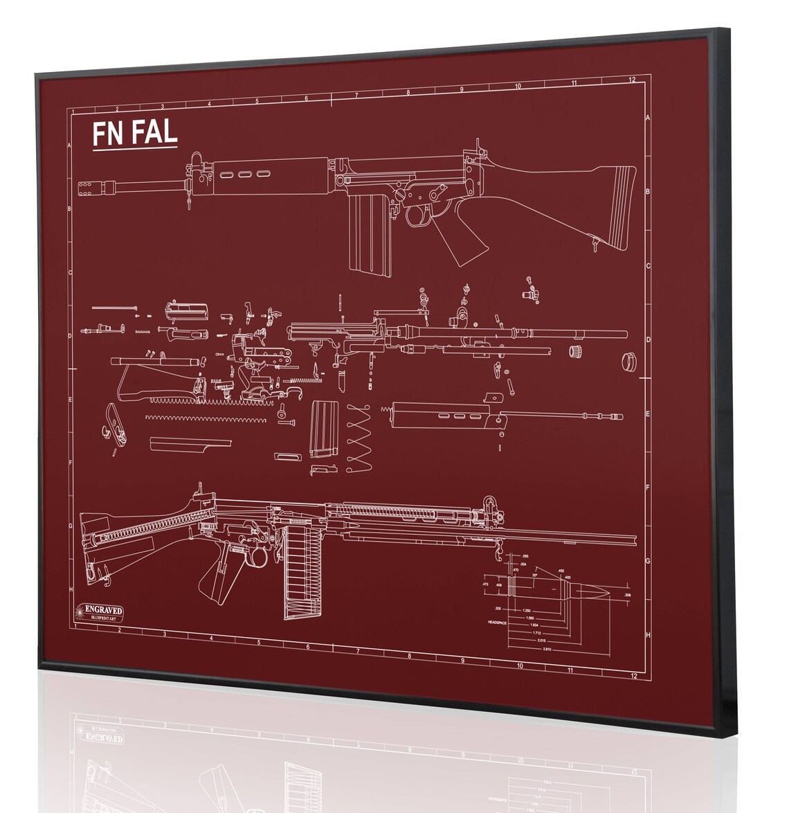 FN FAL Laser Engraved Wall Art Poster. Engraved on Metal | Etsy