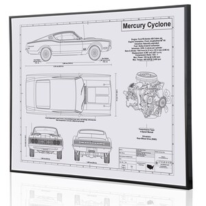 Mercury Cyclone Personalized Laser Engraved Wall Art. Automotive ...