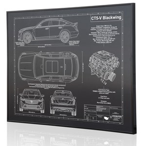 Cadillac CT5-V Blackwing Blueprint, Personalized Engraved Blueprint ...