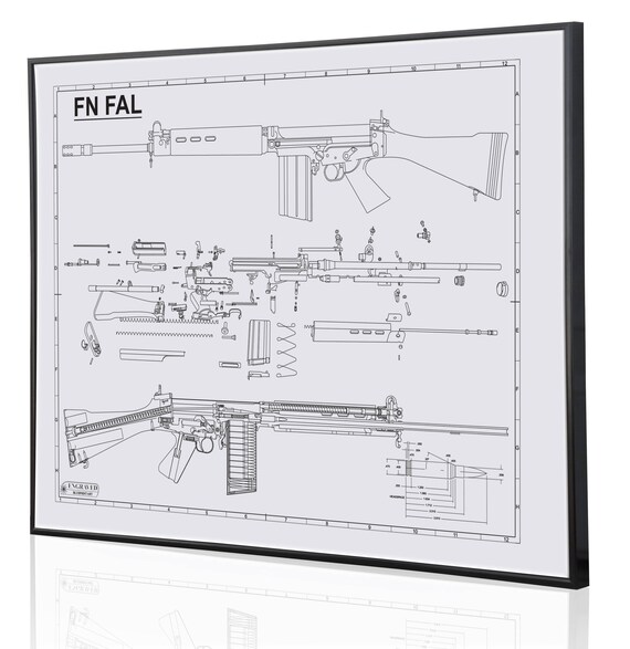 FN FAL Laser Engraved Wall Art Poster. Engraved on Metal | Etsy