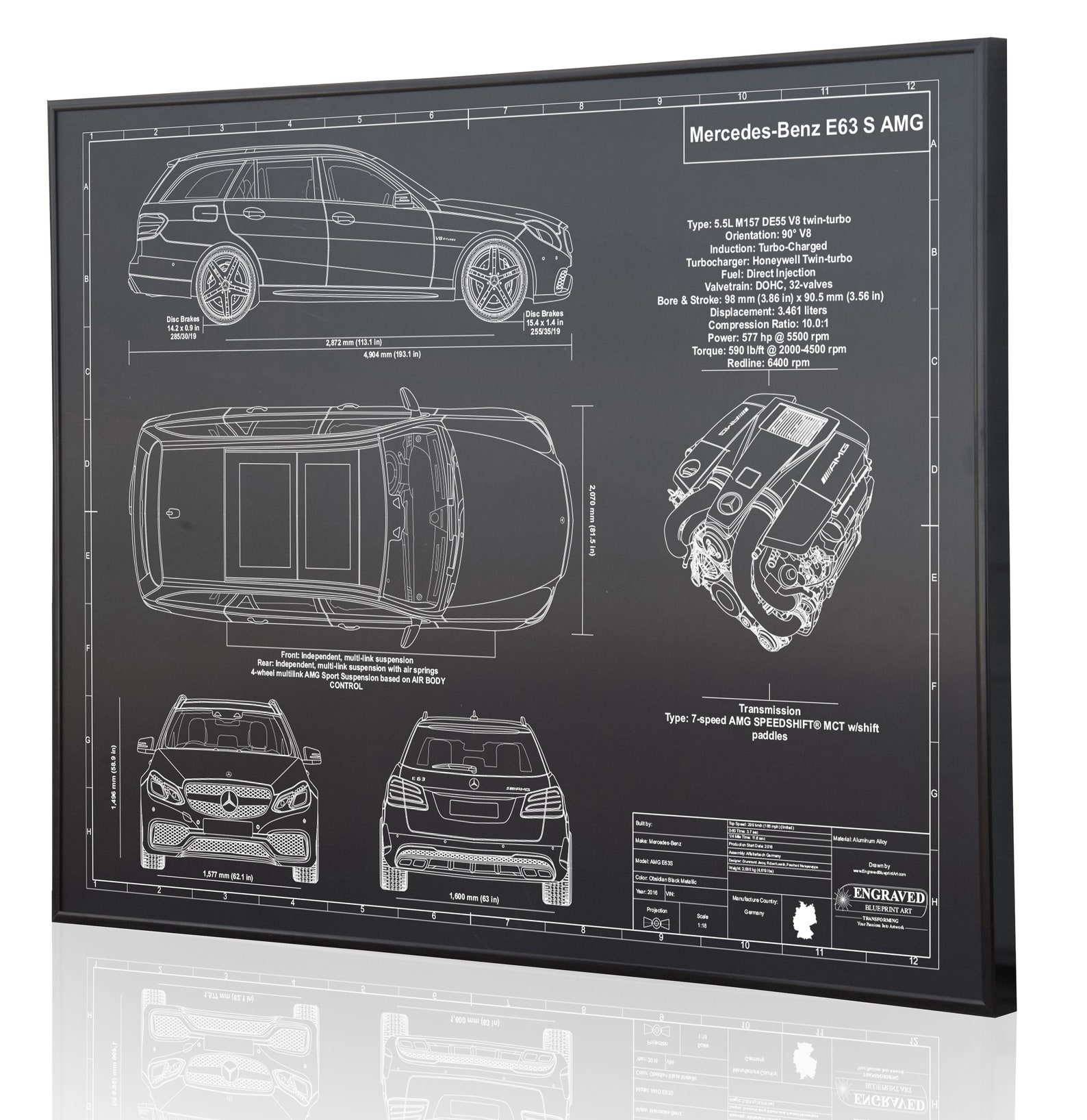 Mercedes-benz E63 S AMG Wagon Laser Engraved Wall Art. - Etsy