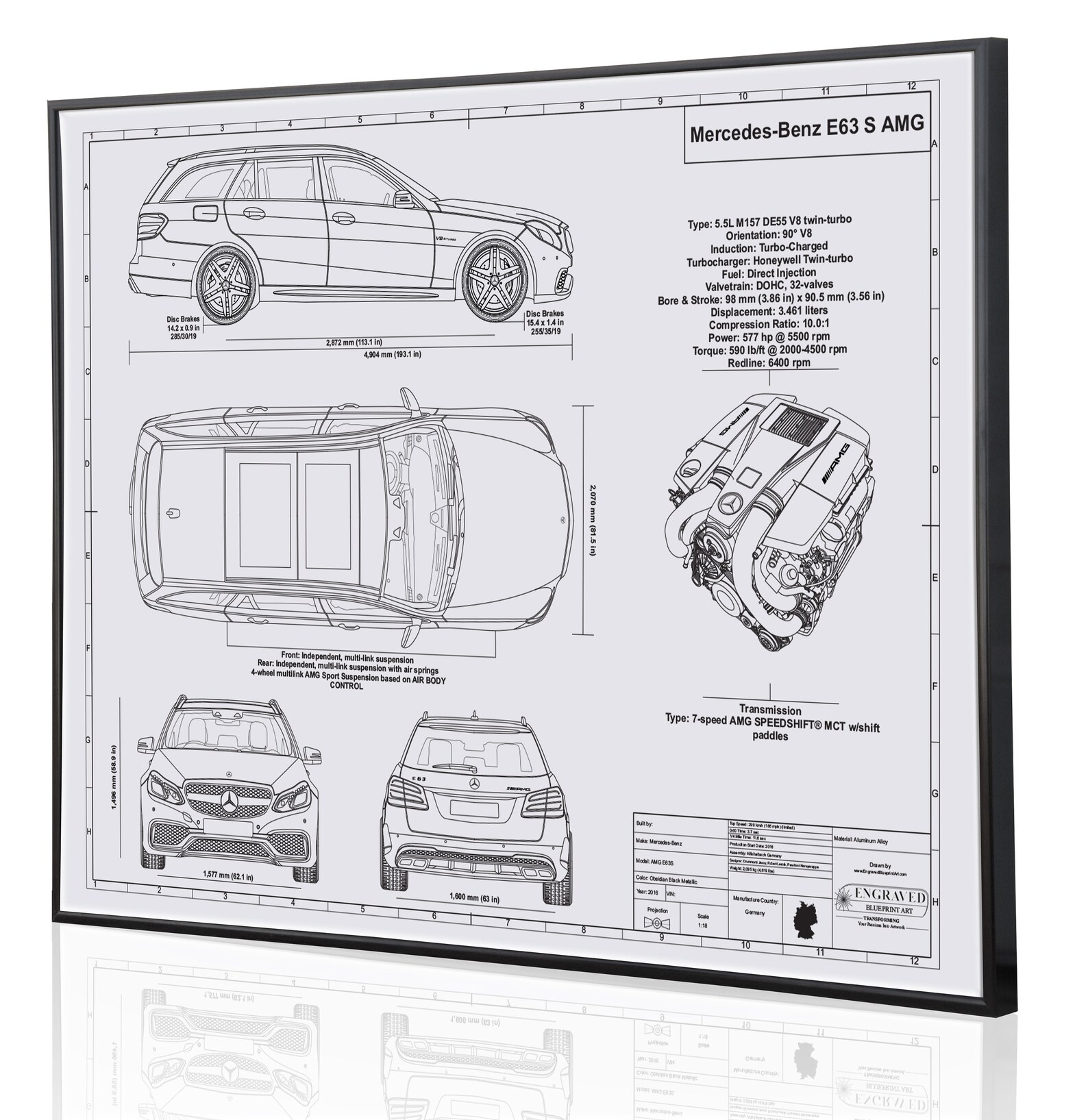 Mercedes-benz E63 S AMG Wagon Laser Engraved Wall Art. - Etsy