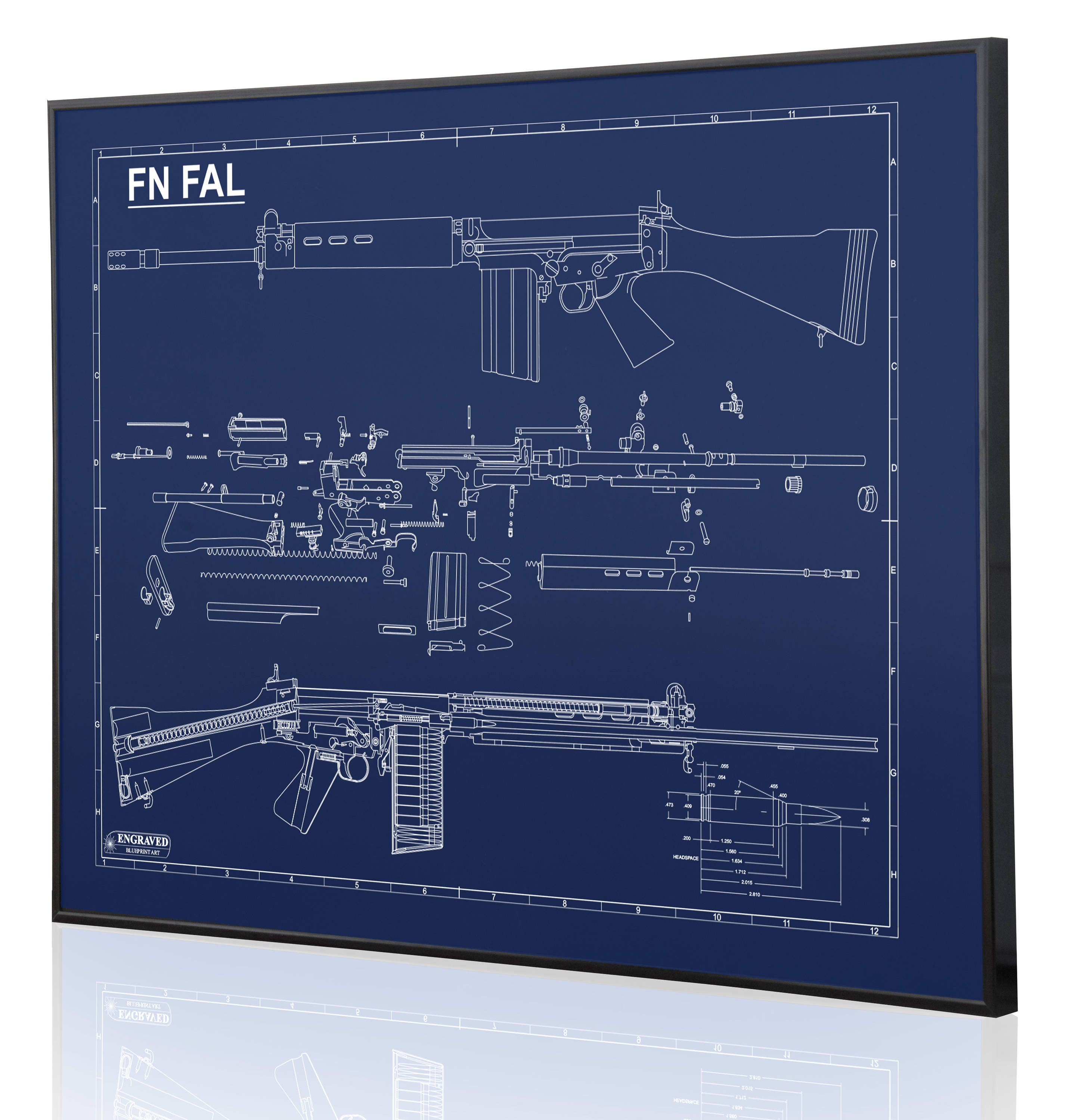 FN FAL Laser Engraved Wall Art Poster. Engraved on Metal | Etsy