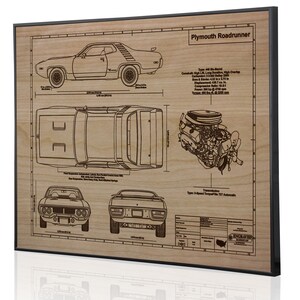 Plymouth Road Runner Personalized Laser Engraved Wall Art . Marked on ...