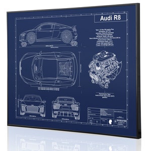 Audi R8 V10 Plus Laser Engraved Wall Art. Engraved on Metal, Acrylic or ...