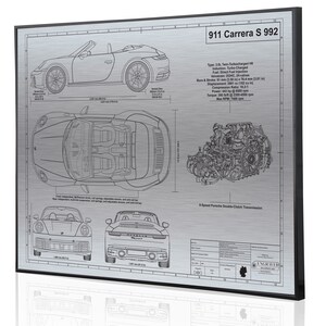 Porsche 911 Carrera 4S Coupe 992 Laser Engraved Porsche Wall Art ...