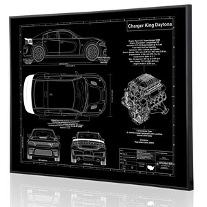 Dodge Charger Hellcat King Daytona Laser Engraved Wall Art Poster ...