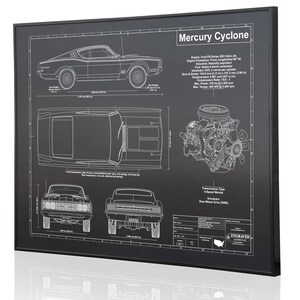 Mercury Cyclone Personalized Laser Engraved Wall Art. Automotive ...