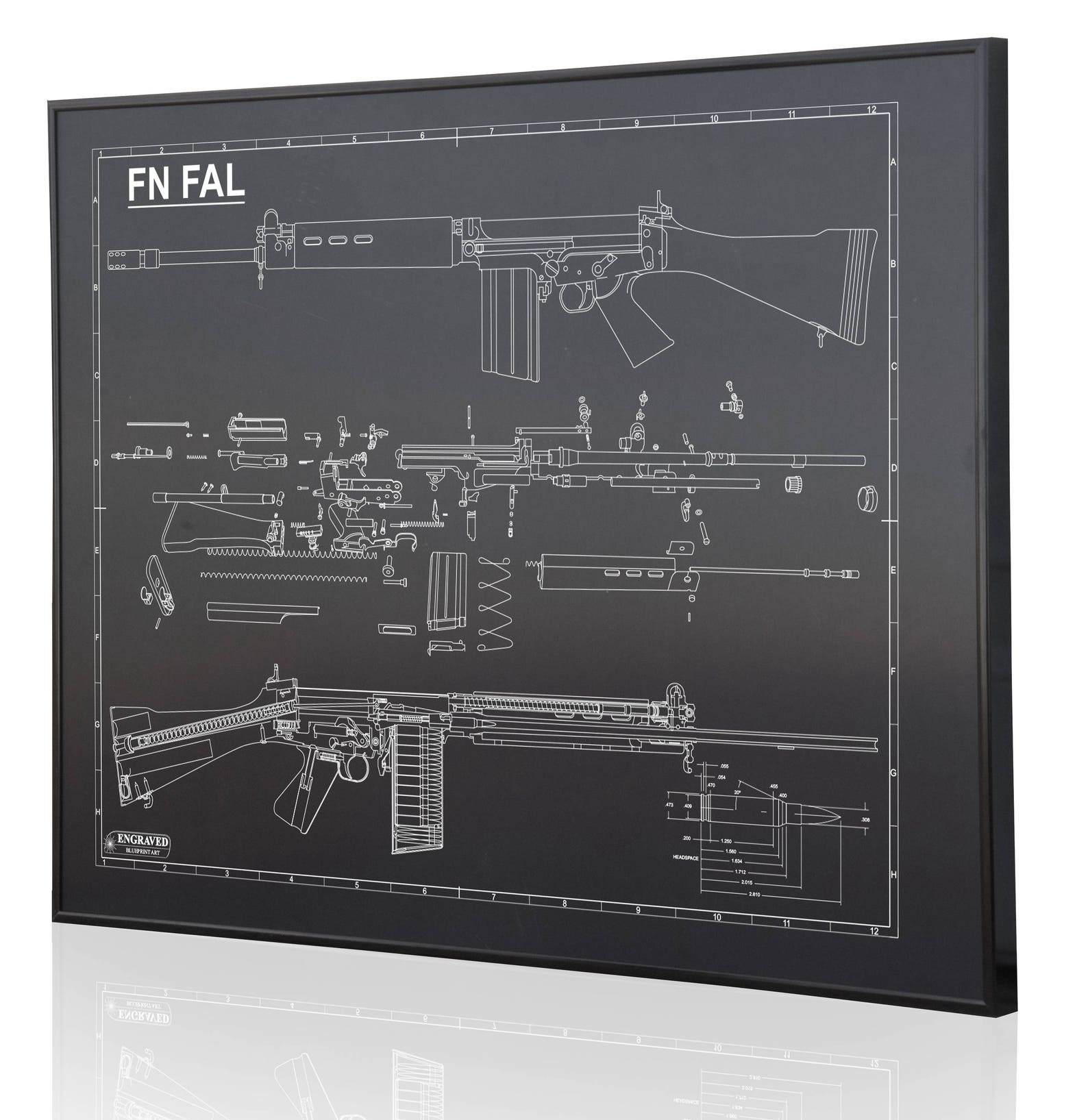 FN FAL Laser Engraved Wall Art Poster. Engraved on Metal | Etsy