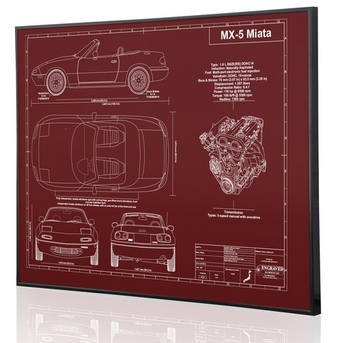 Mazda MX-5 Miata 1st Generation Personalized Laser Engraved - Etsy