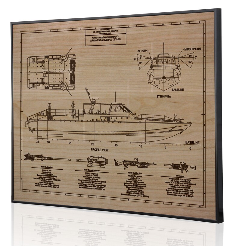Mark V Special Operations Craft Laser Engraved Wall Art | Etsy