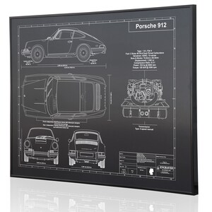 Porsche 912 Laser Engraved Wall Art Poster Porsche Car Wall Art Porsche ...