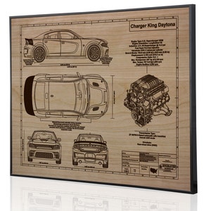 Dodge Charger Hellcat King Daytona Laser Engraved Wall Art Poster ...