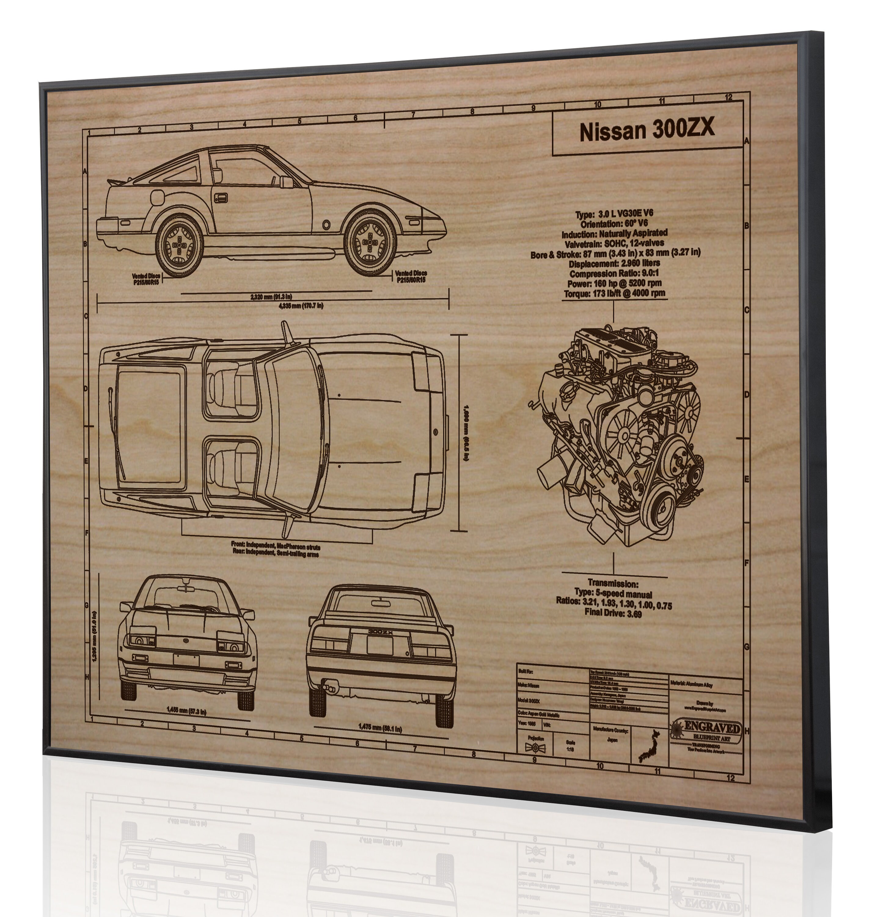 Nissan 300ZX Z31 Laser Engraved & Personalized Wall Art. - Etsy