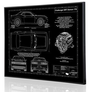 Dodge Challenger Demon 170 Engraved Wall Art. Personalized on Metal ...