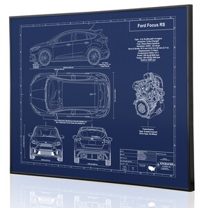 Ford Focus RS Laser Engraved Wall Art Poster. Engraved on Metal ...