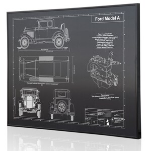 Ford Model A Personalized Laser Engraved Wall Art. Engraved on Metal ...