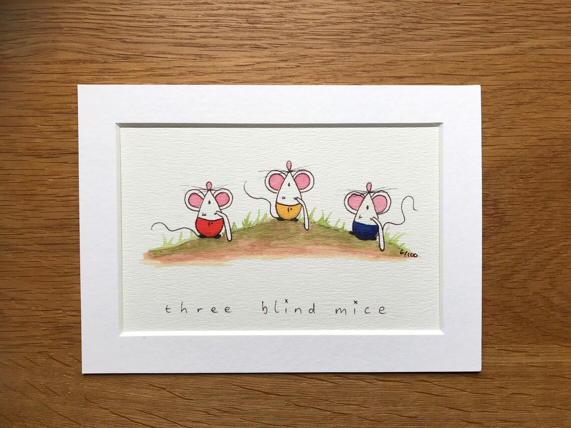 3 Blind Mice Nursery Rhyme Limited Edition Print - Etsy UK