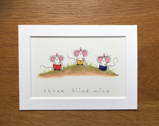 3 Blind Mice Nursery Rhyme Limited Edition Print - Etsy UK