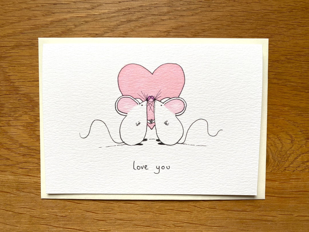 Mice Love You Card: Anniversary, Wedding, Valentine's Day - Etsy
