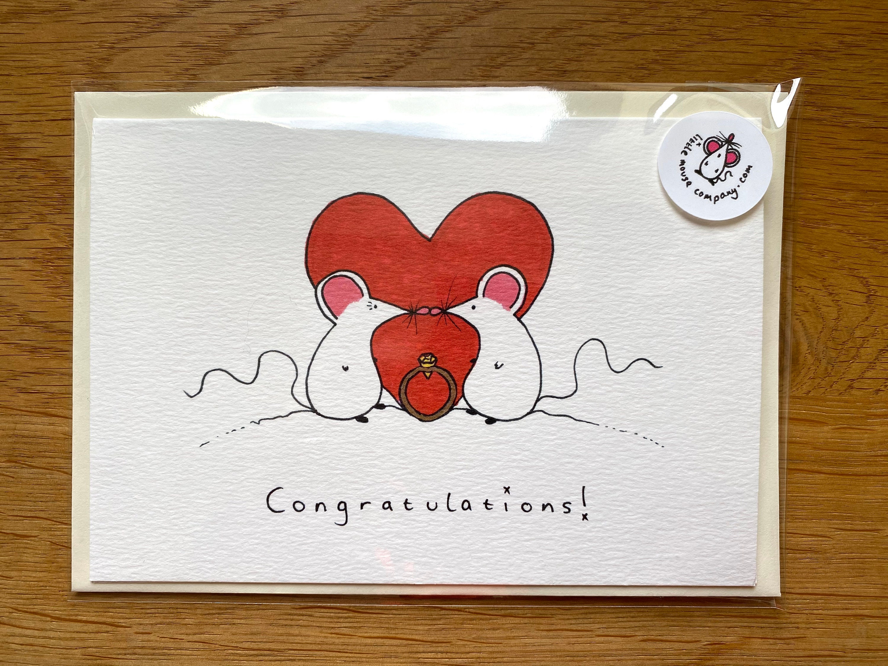 Engagement or Wedding Card Heart Shaped Congratulations - Etsy Israel