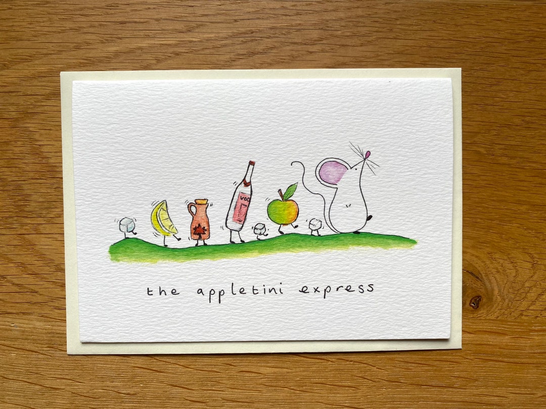 Cocktail birthday card - All aboard the Appletini Express! - Etsy ...
