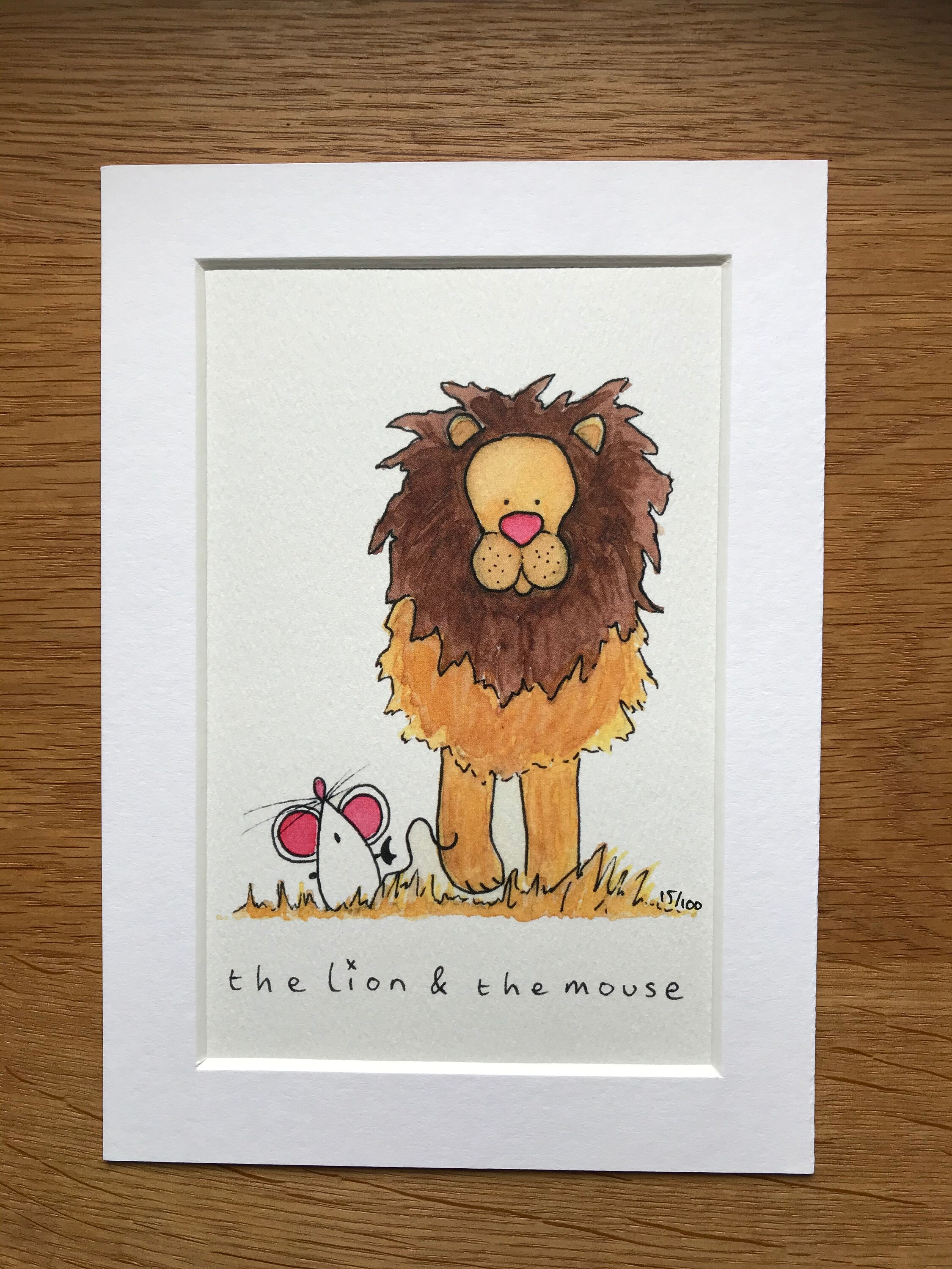 Aesop's Fable the Lion and the Mouse Limited Edition Print - Etsy UK