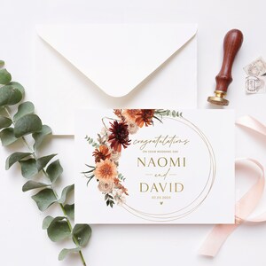 Personalized Wedding Day Card, Congrats Wedding Day Card, Boho Wedding ...