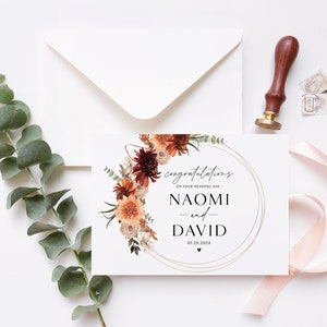 Personalized Wedding Day Card, Congrats Wedding Day Card, Boho Wedding ...