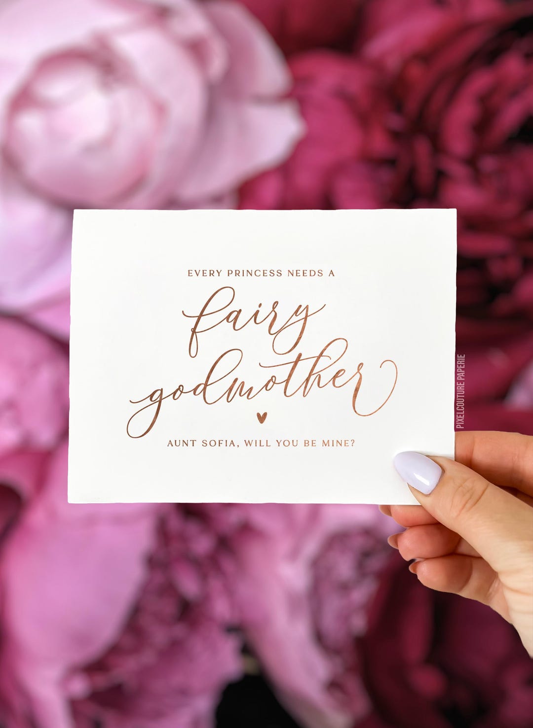 Personalized Fairy Godmother Proposal Card, Princess Themed Godmother ...