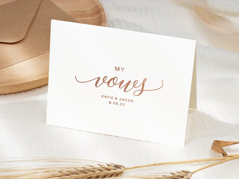 Wedding Vow Cards Personalized Vow Cards Wedding Day Card - Etsy