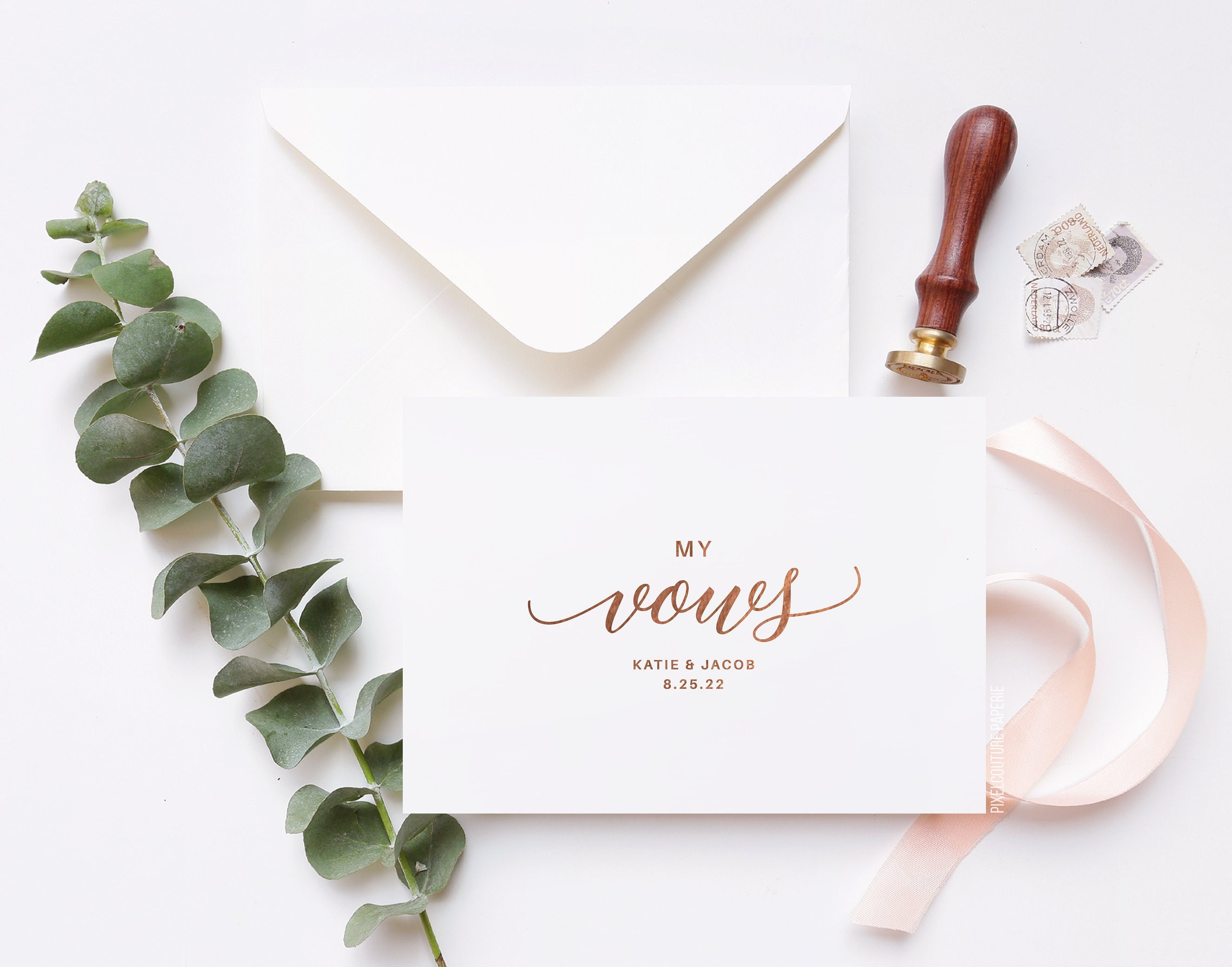 Wedding Vow Cards Personalized Vow Cards Wedding Day Card - Etsy