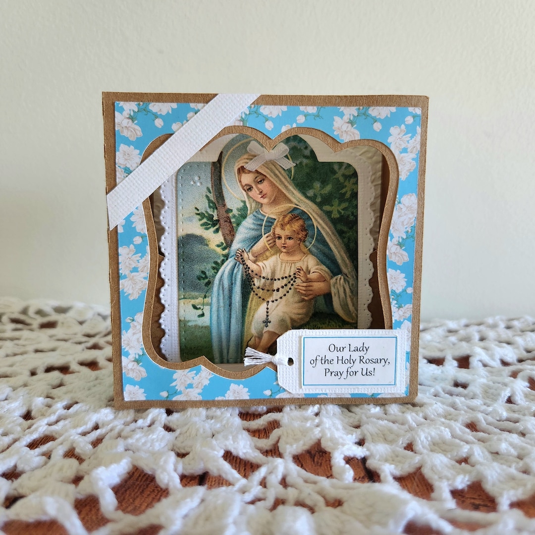 Holy Rosary Mini Shrine Keepsake Card - October Devotion - Etsy