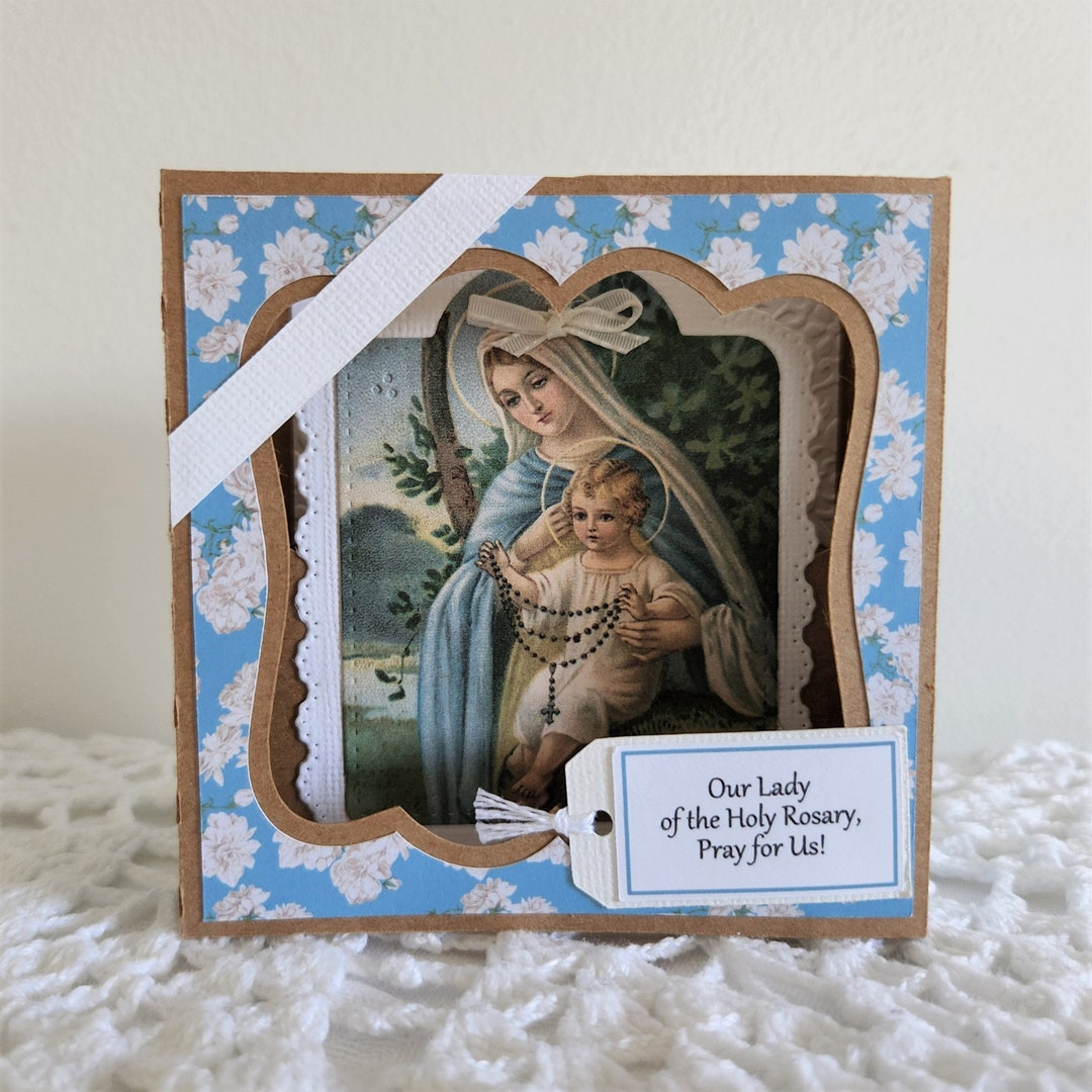 Holy Rosary Mini Shrine Keepsake Card October Devotion - Etsy