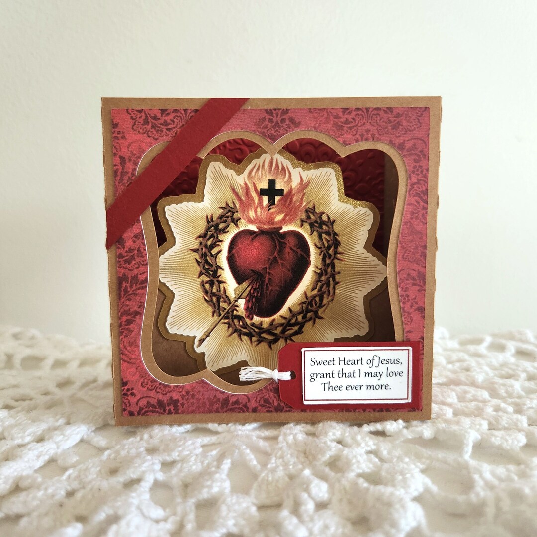 Sacred Heart Mini Shrine Keepsake Card - June Devotion - Etsy
