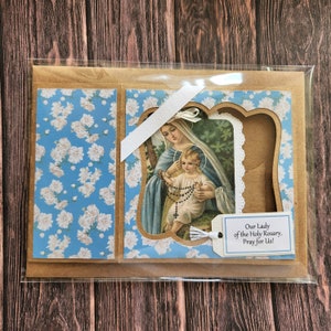 Holy Rosary Mini Shrine Keepsake Card October Devotion - Etsy