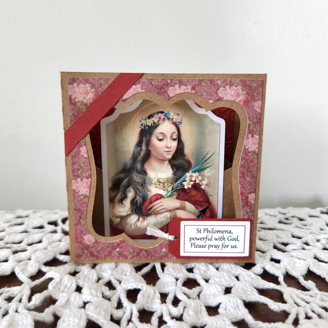 St Philomena Mini Shrine Keepsake Card - Etsy
