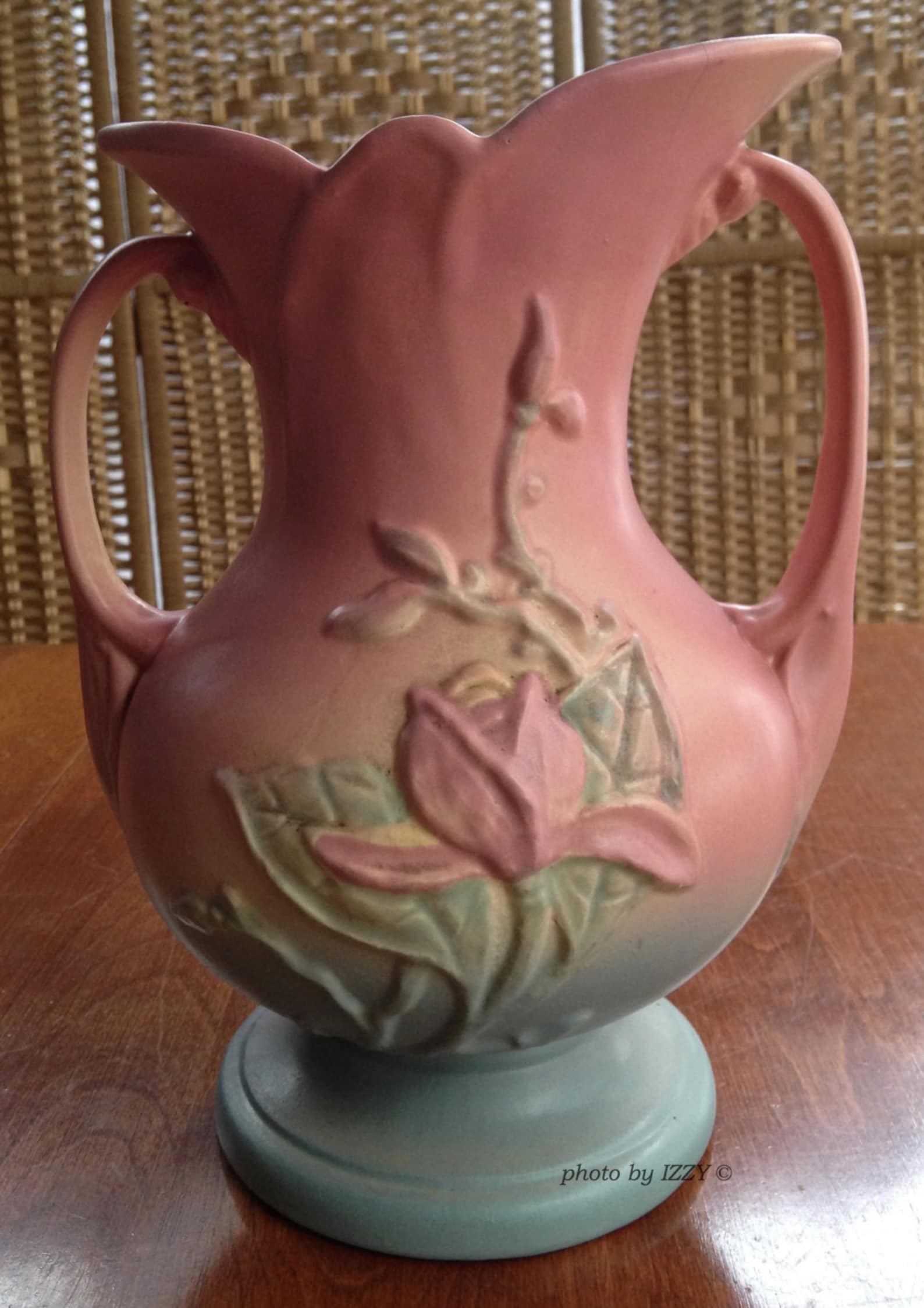 Pink Hull Art Pottery / Vase / Pitcher / Magnolia Pattern - Etsy