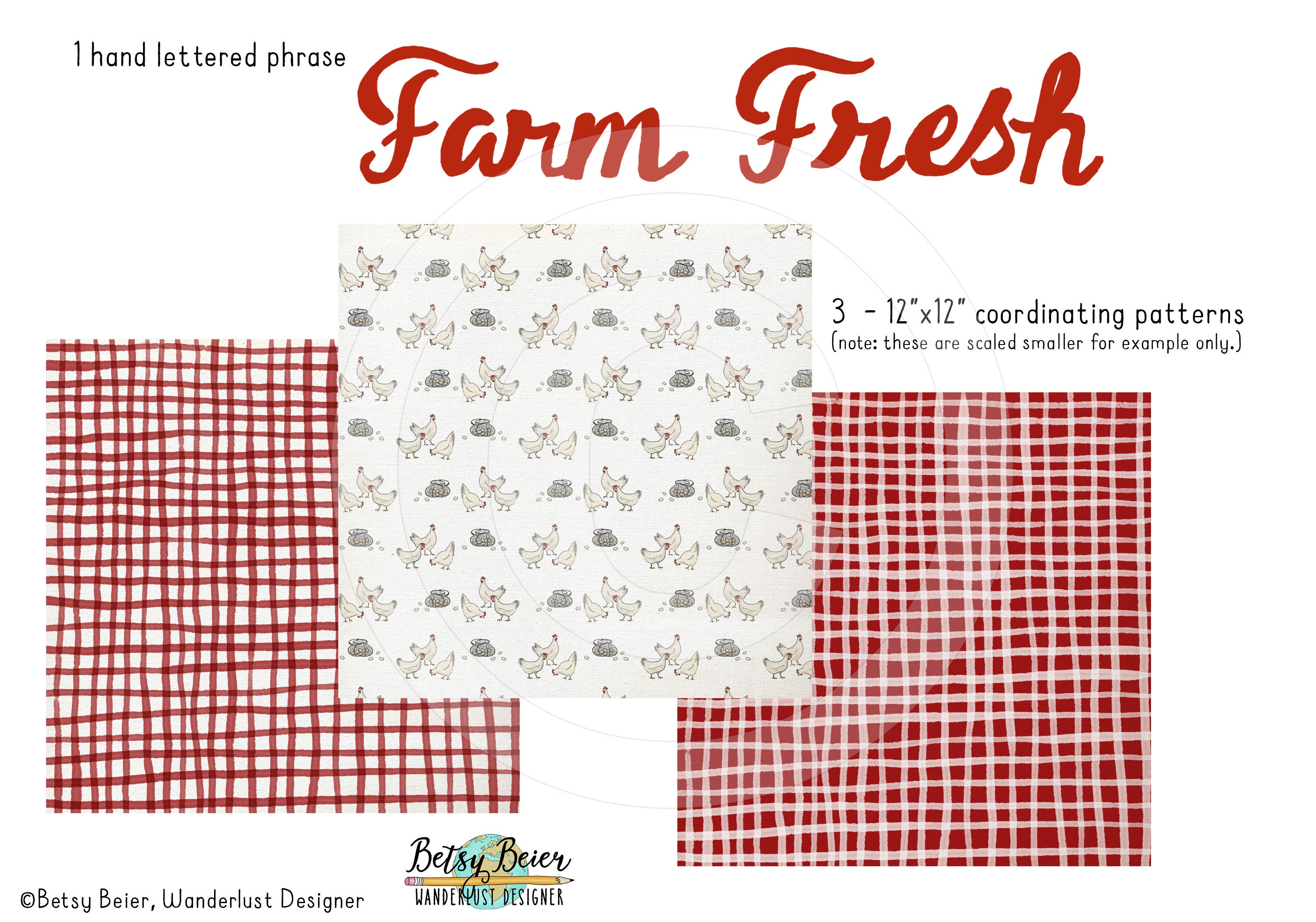 Farm Fresh Aesthetic Illustration Collection, Clip Art, Digital ...