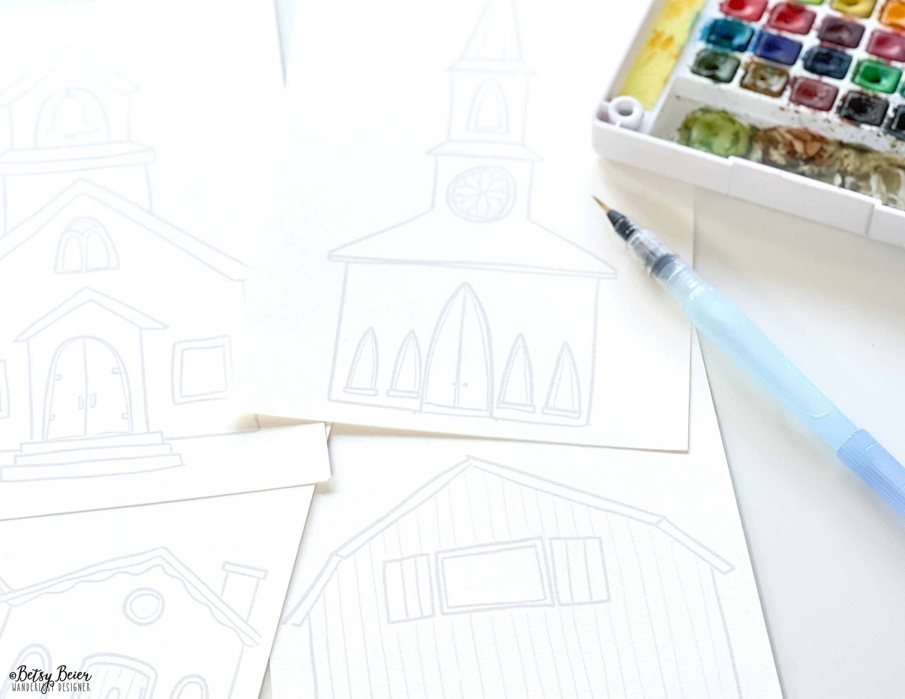 Decorate the Town: 16 Homes and Buildings to Color or Paint to Make a ...