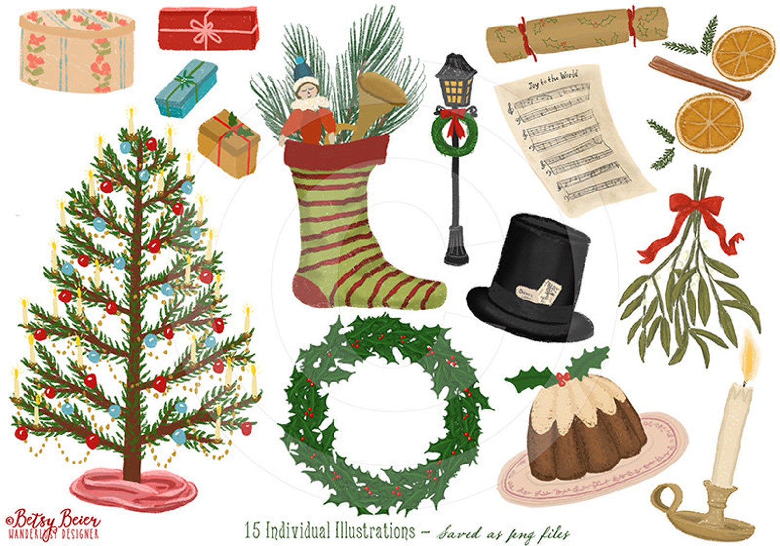 A Victorian Christmas Stock Illustrations, Clip Art, Digital Download ...