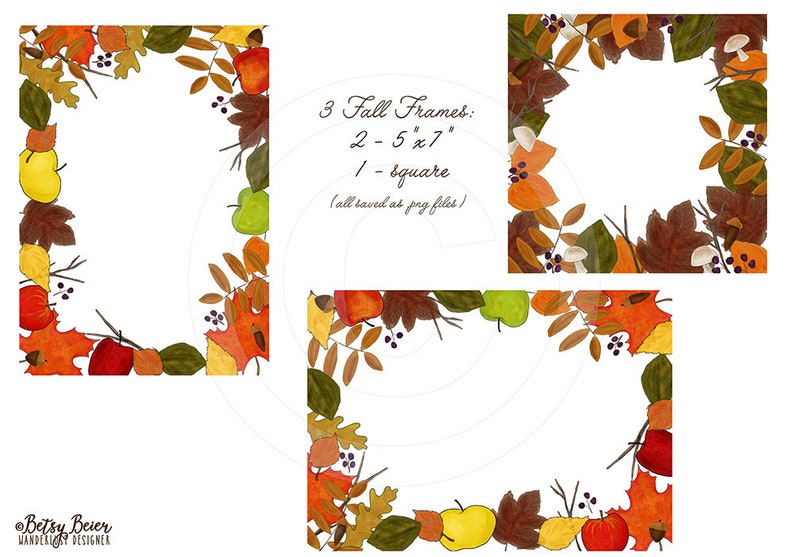 Hello Fall Hand Painted Stock Illustrations, Clip Art, Digital Download ...