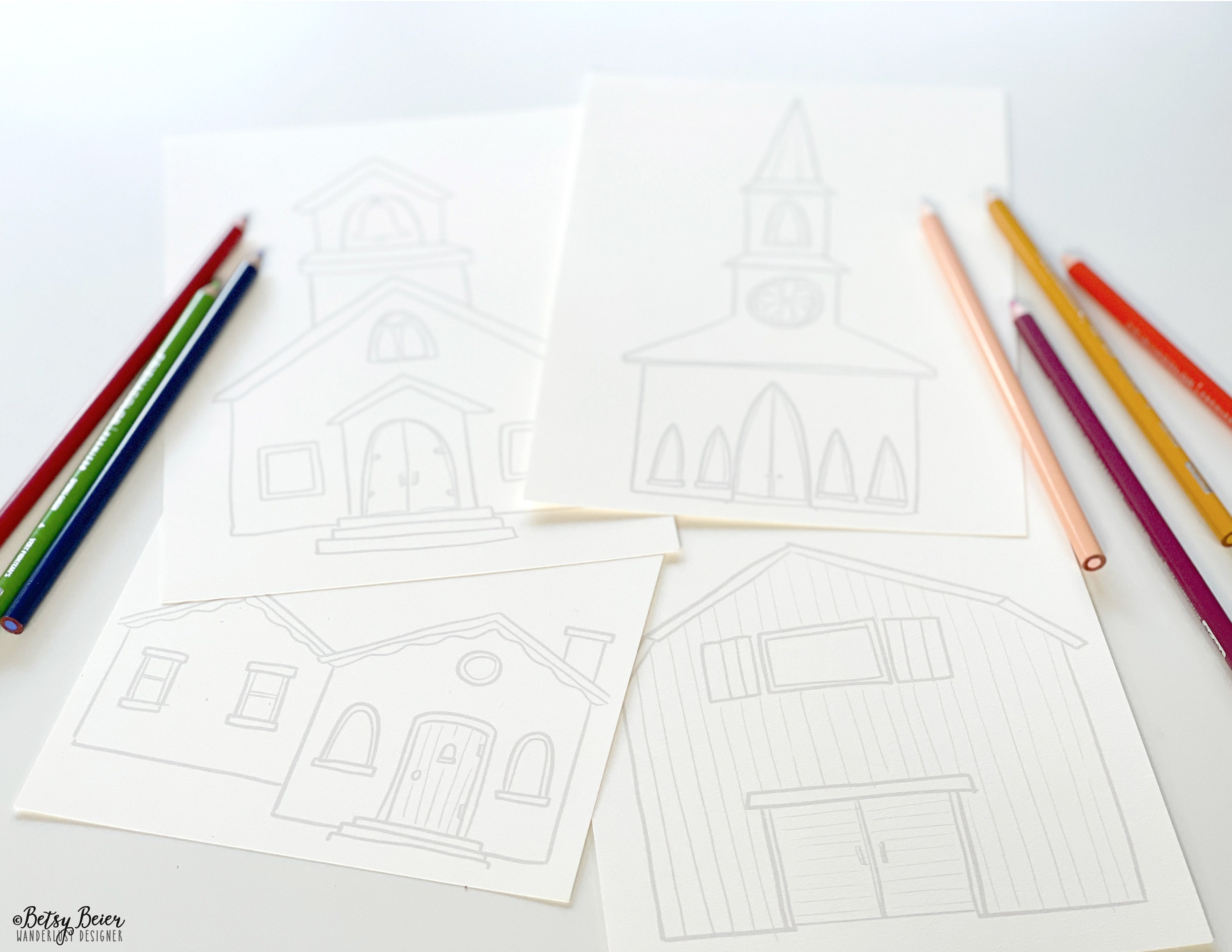 Decorate the Town: 16 Homes and Buildings to Color or Paint to Make a ...