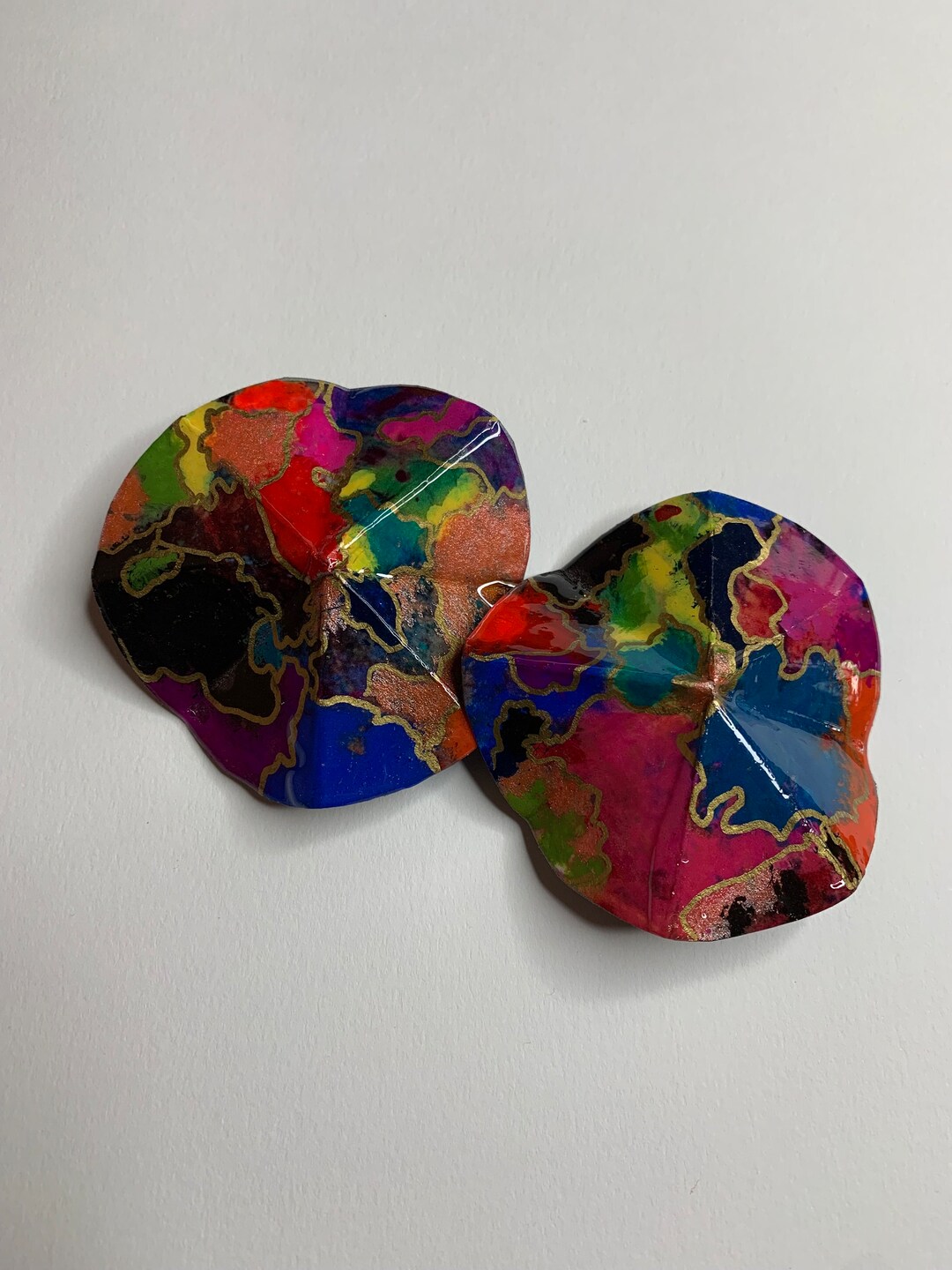 RESIN ART Earrings, Bold Jewelry, Unique,paper Jewelry - Etsy