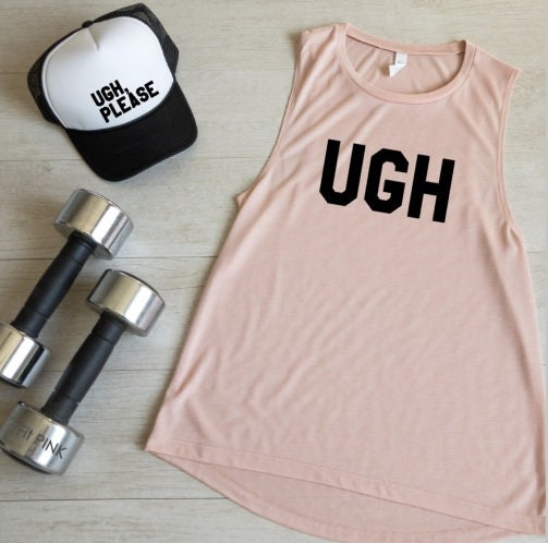 Ugh Shirt Funny Workout Shirt Women Gym Tank Womens Muscle - Etsy